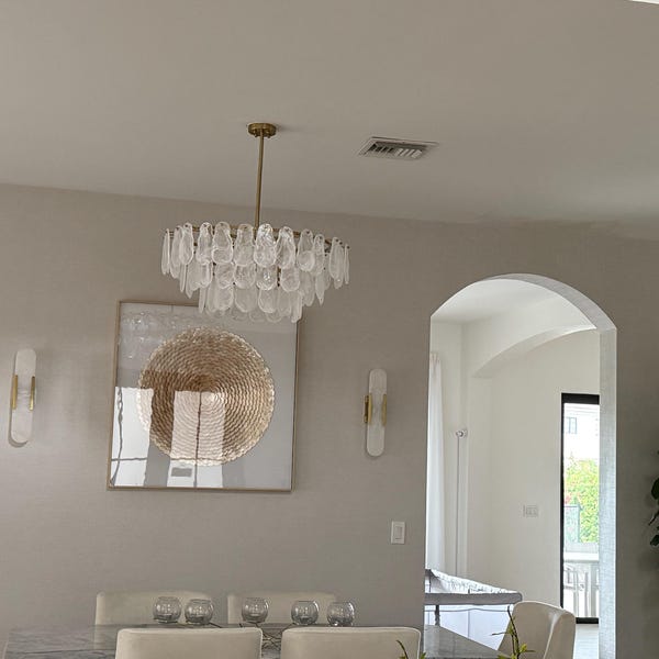 Original 3D Capiz Shell Wall Art With Pearl,white Gold Seashell Art ...