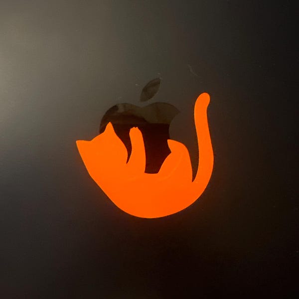 Kitten Hugging Apple - MacBook Apple Decal Sticker / Laptop Decal ...