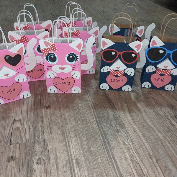 Cat Valentine Bag or Box Printable Decor Kit 3D Snout, Paws, Tail ...