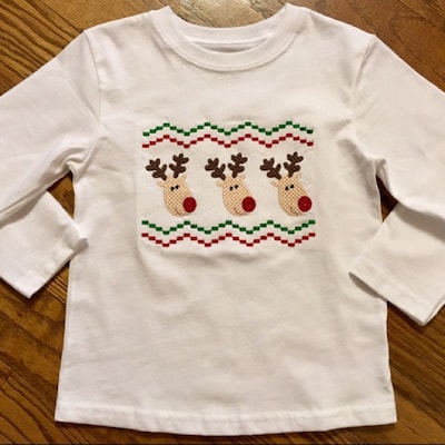 Faux Smocking Reindeer Machine Embroidery Design - Etsy