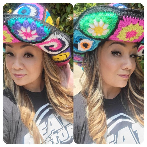 PATTERN ONLY- Crochet Cowboy Hat, Granny Square Cowboy Hat - Etsy