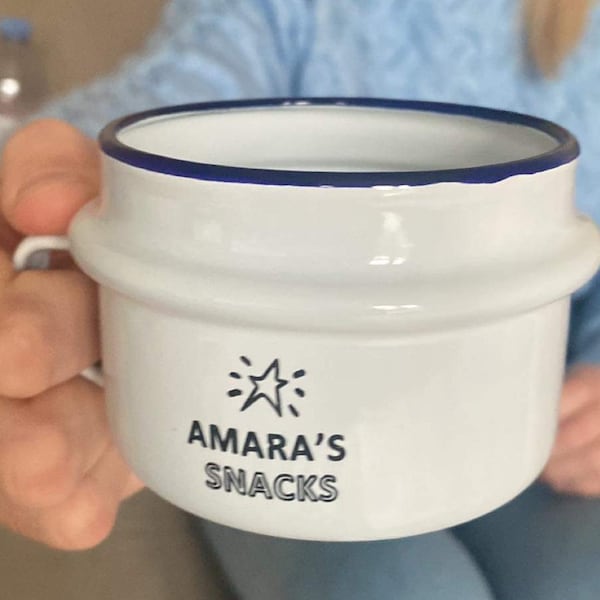 Personalised Enamel Snack Pot - Etsy
