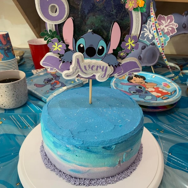 Stitch Cake Topper, Cake Topper With Shaker, SVG & PNG, Hawaiian Party ...