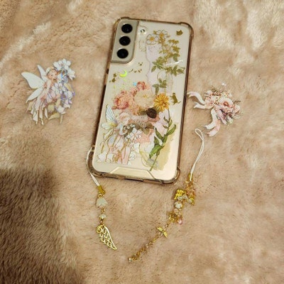 Pink Flower Phone Charm Beaded Lotus Flower Phone Strap Fairycore ...