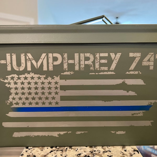 Engraved Ammo Box Police Officer Law Enforcement Badge Cop Fireman EMT ...