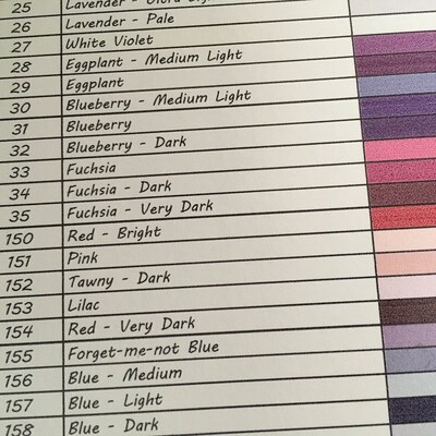 DMC Color Charts With 456 Colors and RGB Codes Digital Download ...