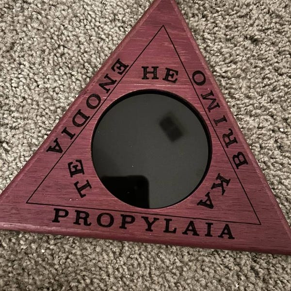 Hekate Triangle - Engraved Hardwood With Glass Scrying Mirror - Etsy