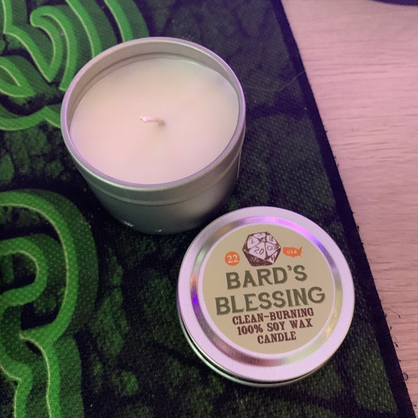 Bard's Blessing Gaming Candle | Soy Candle | Geek Gift | RPG | Gamer ...