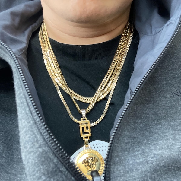 Pure 18K Solid Gold Box Chain Necklace, 18K Solid Gold Box Link Chain ...