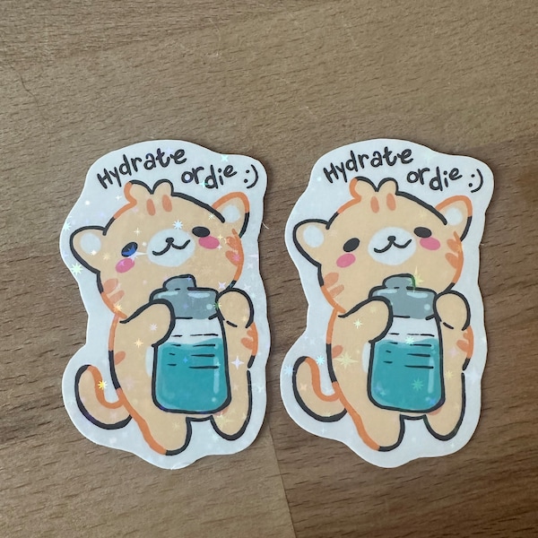 Cute Cat Water Reminder Sticker – Hydration Motivation Decal for Water ...