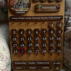 Wooden Perpetual Calendar for Kids,montessori Classroom, Homeschool ...