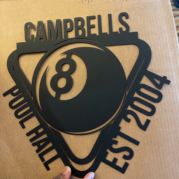 Billiards Room Sign, 8 Ball Sign, Personalized Billiard Room Sign, Pool ...