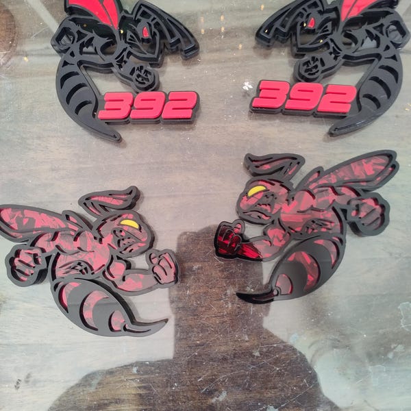 Car Fender Emblems/badges Black ANGRY COYOTE W/ Red Eyes and Number ...