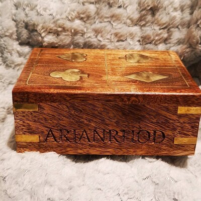 Personalised Luxury Playing Card Box-mens Personalised Gift Wooden Card ...