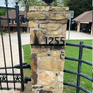 Custom Metal Home House Address Sign With Tree for Rock or - Etsy