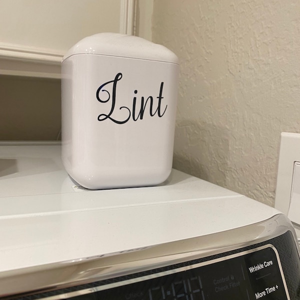 Lint Vinyl Sticker - Laundry Room Home Organization Label - Die Cut ...