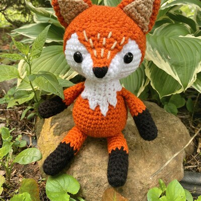 CROCHET PATTERN Lucy the Fox Crochet Amigurumi Stuffed Sitting - Etsy