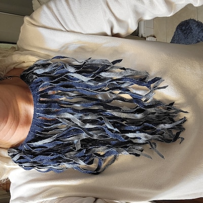 Denim Frayed Cuff Bracelet - Etsy