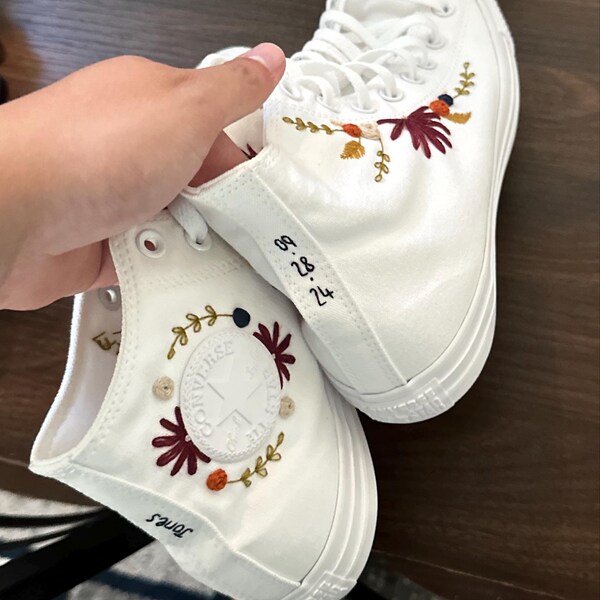 Fall Embroidered Converse Pattern PDF | DIY Download Shoe Embroidery ...