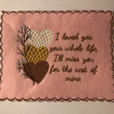 Memory Pillow Embroidery Design, Sympathy Grief Machine Embroidery ...