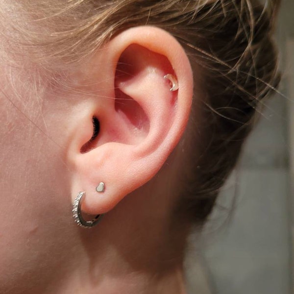 Moon Helix Piercing Tragus Backing 16g Tragus Piercing Moon Tragus ...