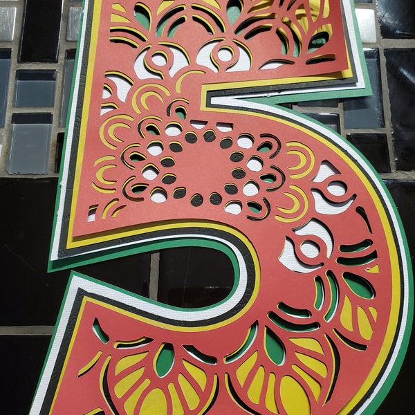 3D SVG Mandala Number Bundle Set 1-9- Layered Paper Numbers- Digital ...