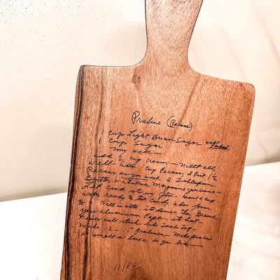 Handwritten Recipe Cutting Board I Grandma's Handwriting I - Etsy