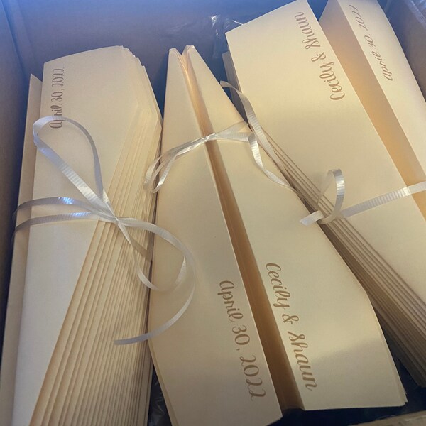 60 Custom Color Pre-folded Paper Airplanes to Throw at Your Wedding ...