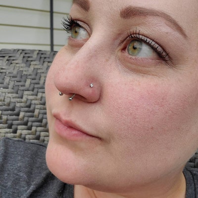 316 Stainless Steel Labret Style Nose Ring Monroe Stud Threadless Push ...