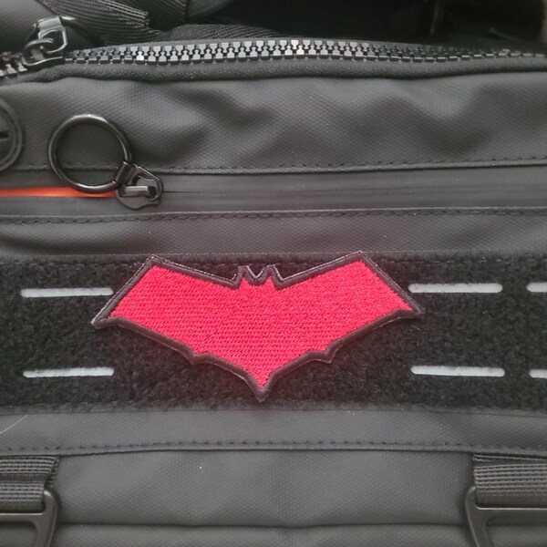Red Bat Symbol Embroidered Patch - Etsy