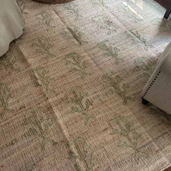 Cotton Wool Blue and White Handmade Rug, Handwoven Modern Flatweave ...