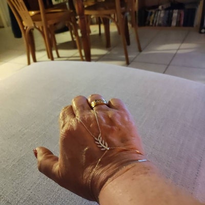 CZ Leaf Hand Chain Bracelet, Silver Wrap Bracelet, Adjustable Bracelet ...