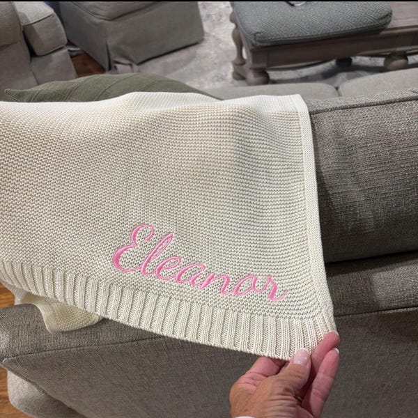 Baby Blanket Set, Embroidered Name, Stroller Blanket, Newborn Baby Gift ...