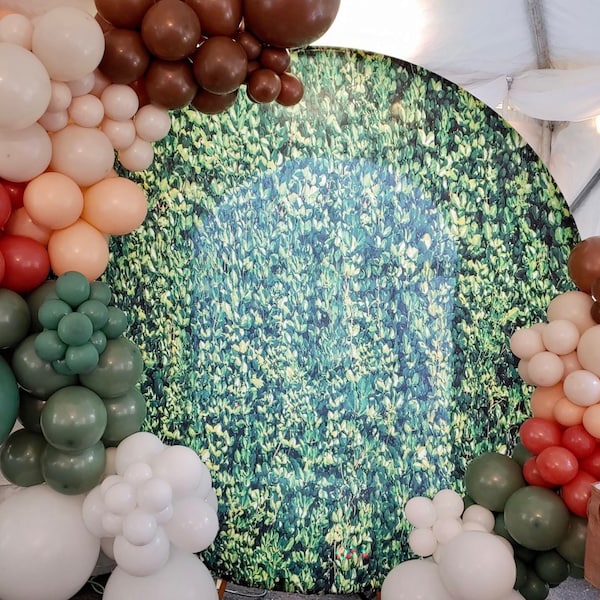 Circle Round Green Leaves Photography Backdrop,wedding Birthday Party ...