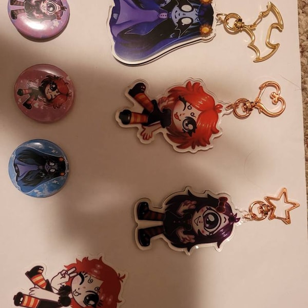 Ruby Gloom Characters - Acrylic Keychain / Charms - Etsy