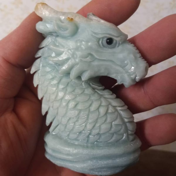 Natural Crystal Quartz Hand-carved Dragon Statue. Home Decoration ...