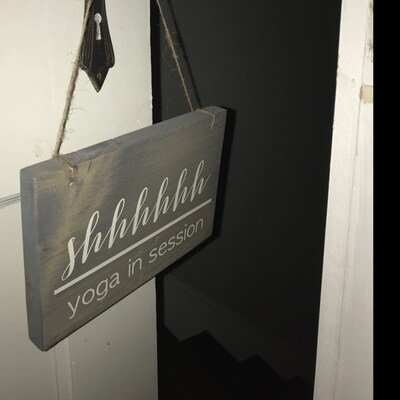 Reversible Yoga in Session Sign Storefront Sign Studio - Etsy