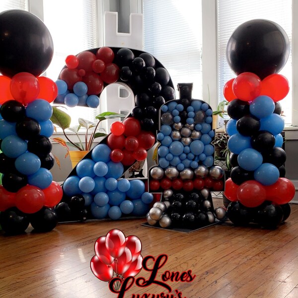4ft FANCY Mosaic From Balloons Numbers, 4ft All Numbers, Mosaic Numbers ...