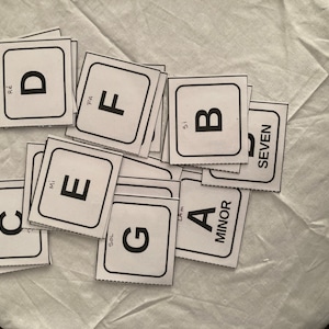 Guitar Chord Flash Cards for Beginners Printable at Home on Standard US ...