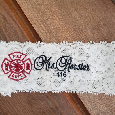 Wedding Garter Lace MONOGRAMMED Bridal Garter Floral Stretch Lace ...