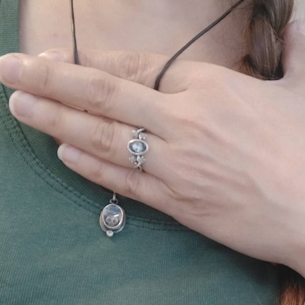 Datura Moonflower Necklace- Sterling Silver Handmade Metalsmith Jewelry ...