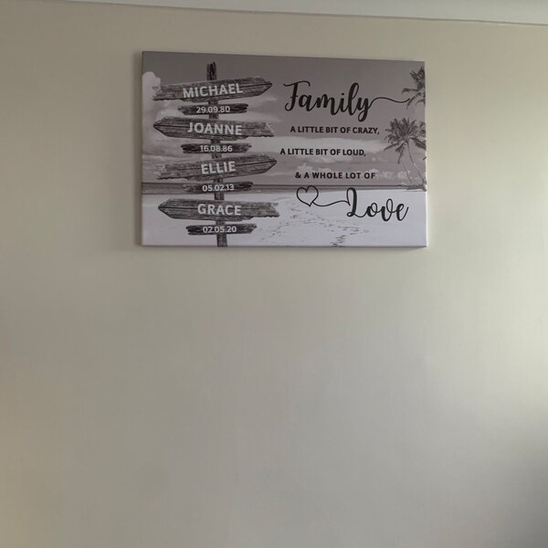 Family Street Sign Post Personalised Custom Family Names Beach Picture ...