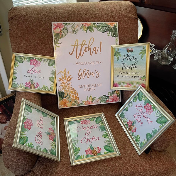 Dessert Bar, Table Sign, Luau Party, Luau Birthday, Luau Decorations ...