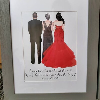 Mother of the Bride Illustration, Wedding Parent Print, Customized ...