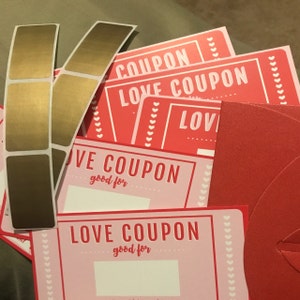 Scratch-off Love Coupons Scratch off Voucher Valentines Gift for Her ...