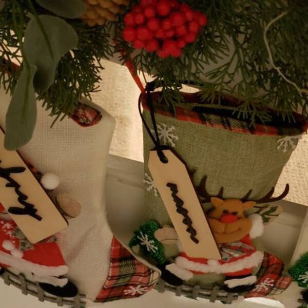Stocking Name Tags, Personalized Stocking Tags, Christmas Stocking Tags ...