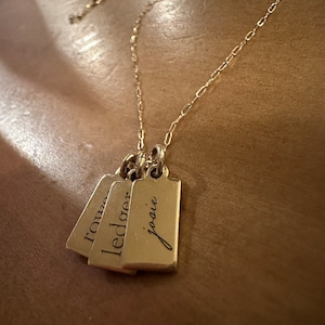 Personalized Mini Tag Necklace 14K Gold Filled Tag Necklace Custom Name ...