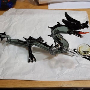 Hand Blown Glass Snake Dragon Pipe. - Etsy