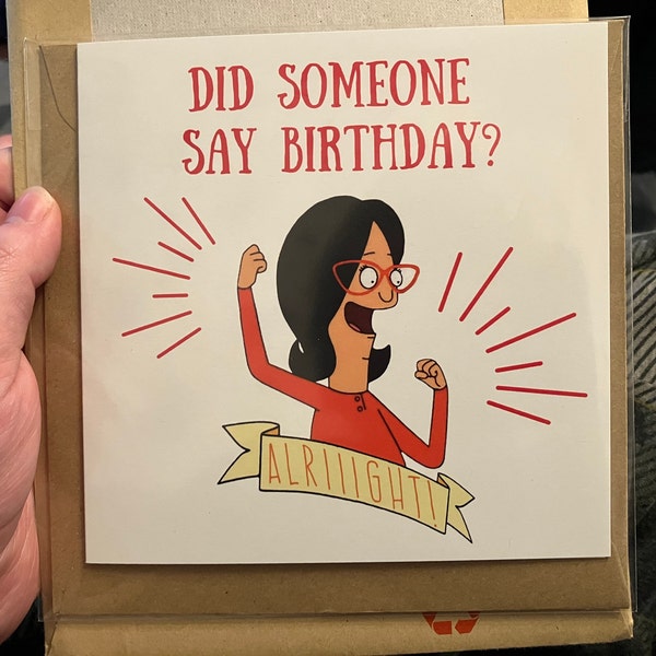 Bob's Burgers Card |personalised Handmade Bob Linda Tina Teddy Gene ...