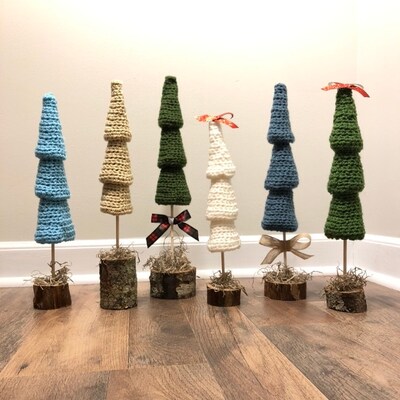 PDF Crochet Pattern for the Rustic Christmas Tree Set Megmade With Love ...